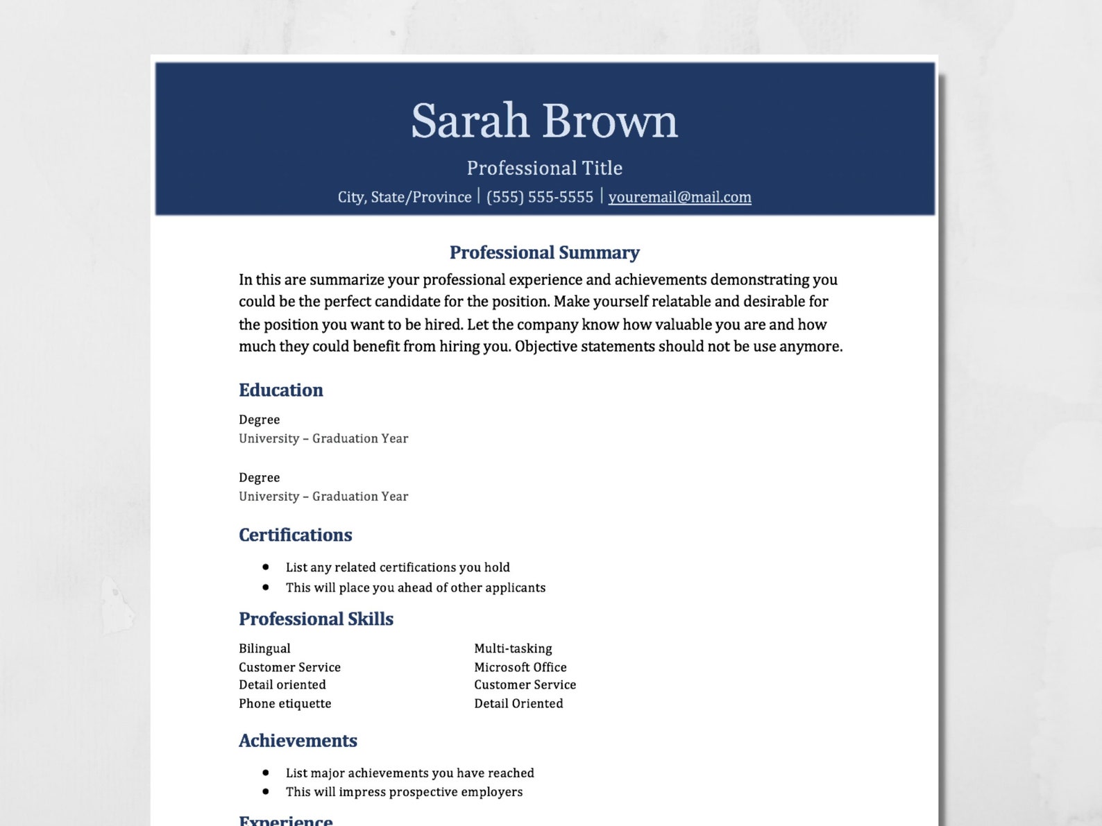 Resume, Resume Template, Professional Resume Word, Modern Resume ...