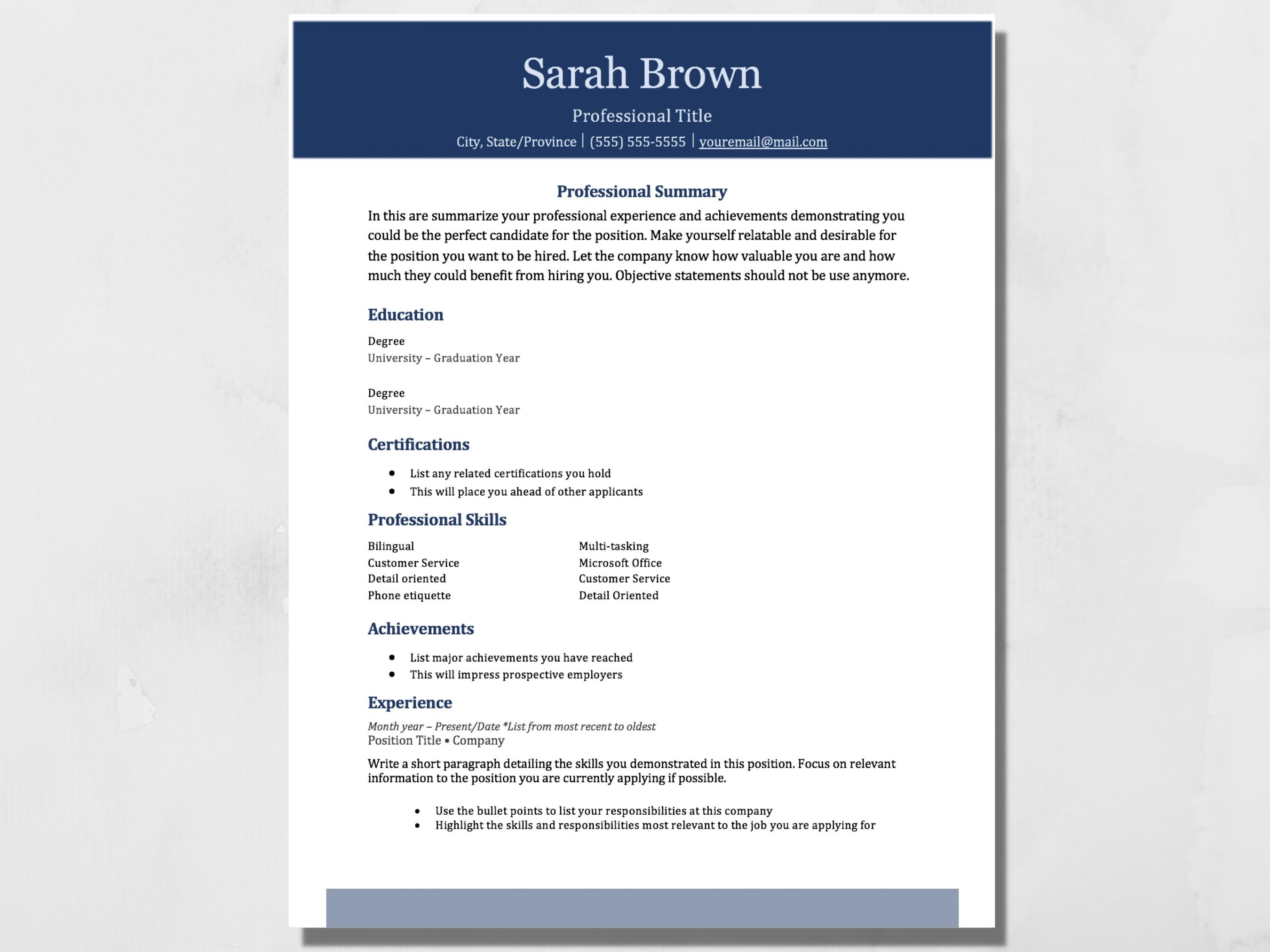 Resume, Resume Template, Professional Resume Word, Modern Resume ...