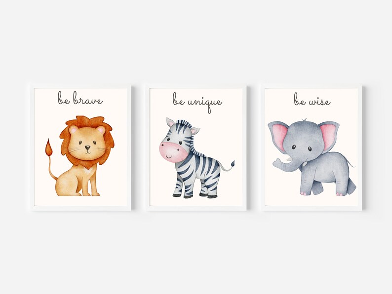 Printable, Instant Download Safari Baby Animals Printable Set of 3 ...