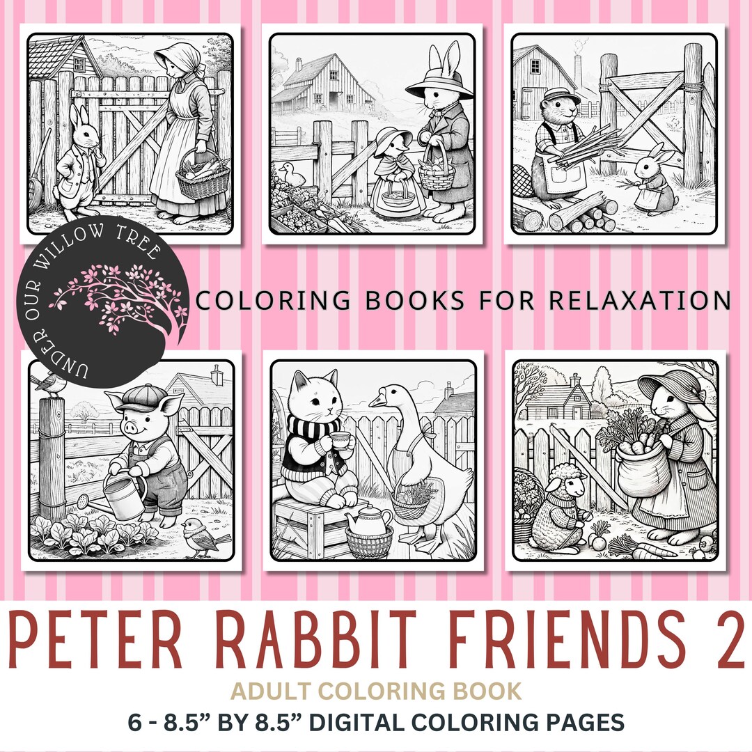 Peter Rabbit Friends Coloring Book Pages Printable Beatrix Potter ...
