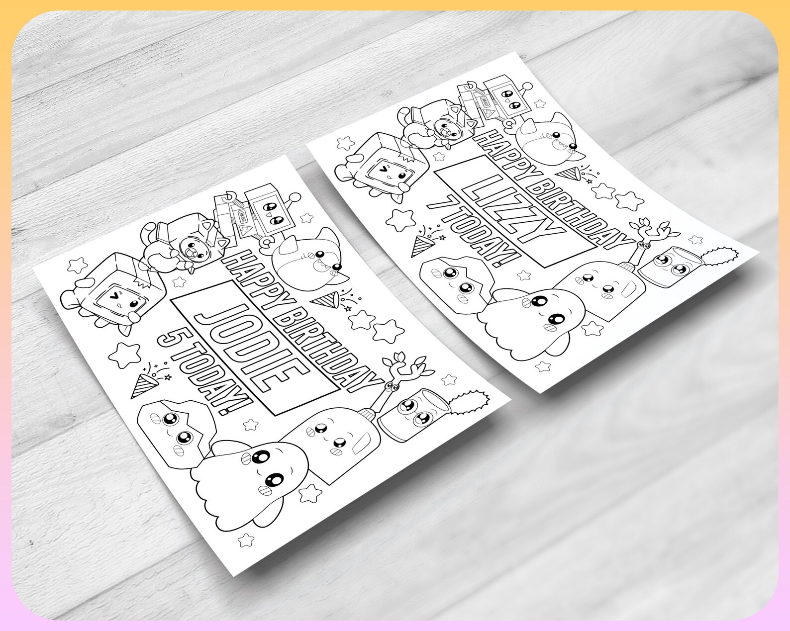 Lankybox Personalised Birthday Colouring Page / Placemat Urban Kaos ...