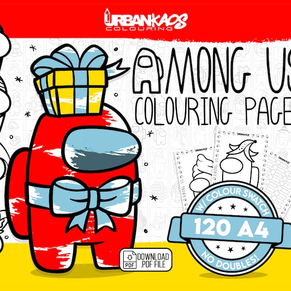 Among Us Colouring Pages - Etsy