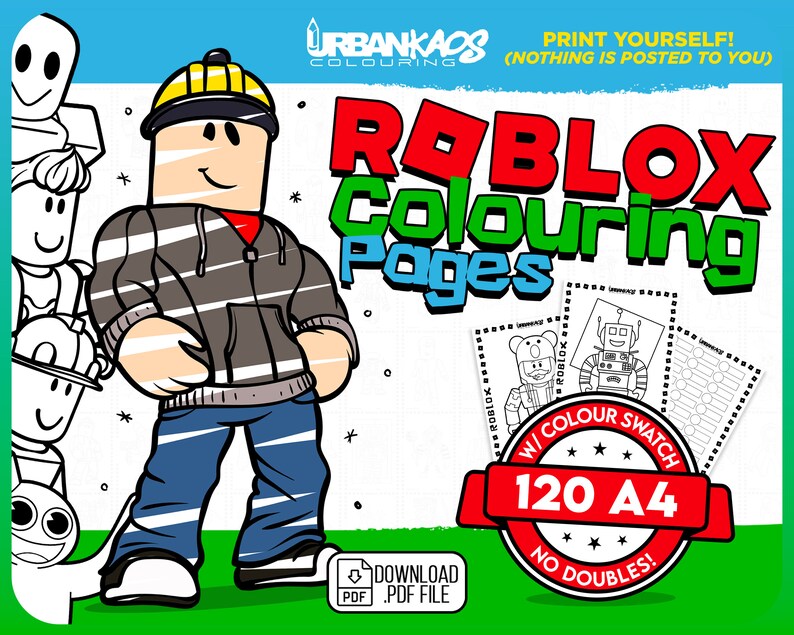 Roblox 120 PRINT YOURSELF Colouring Pages Urban Kaos Colouring - Etsy