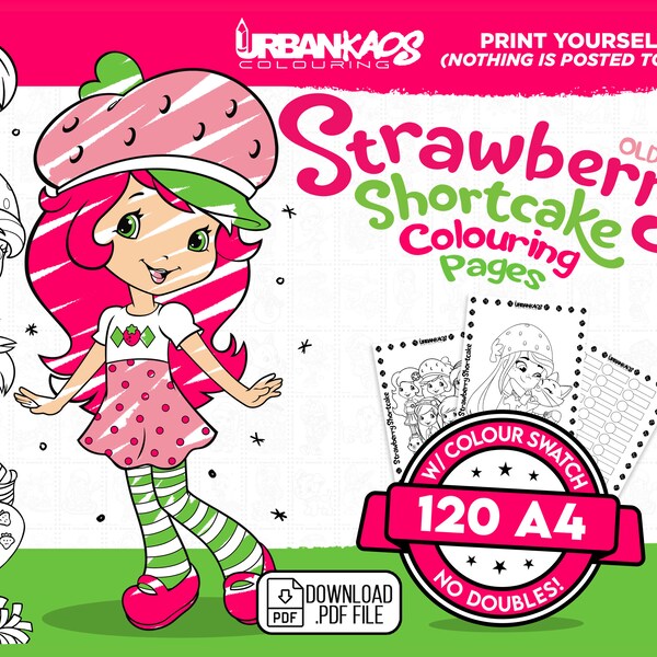Strawberry Shortcake Colouring - Etsy