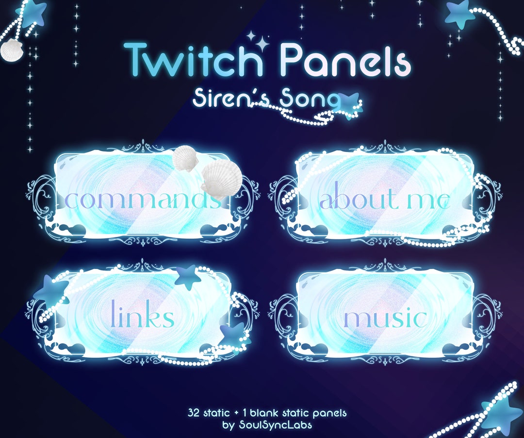 Marine Twitch Panels | Blue Glowing Panels Set - Etsy