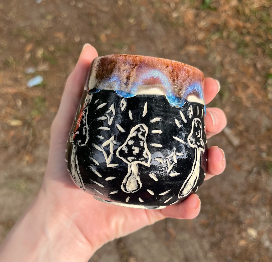 Sgraffito Mush Cup - Etsy
