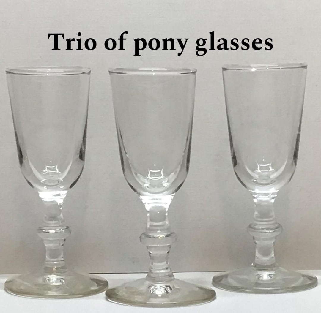 Trio of 1970s “pony” Glasses|mid Century Stemmed Cordial Glassware ...