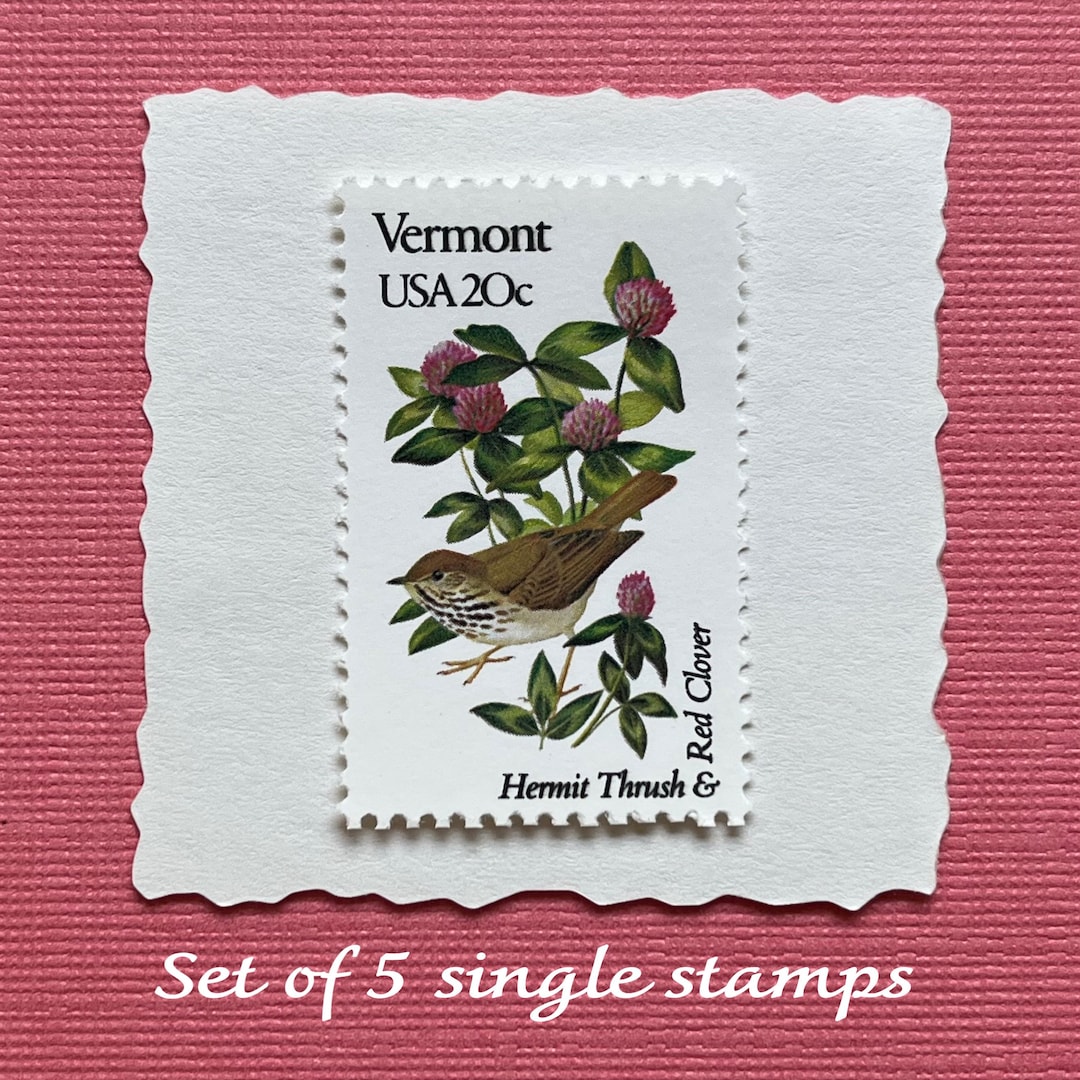 Greenery+tiny Red Buds Wedding Postage Stamps|vintage 1982|vermont ...