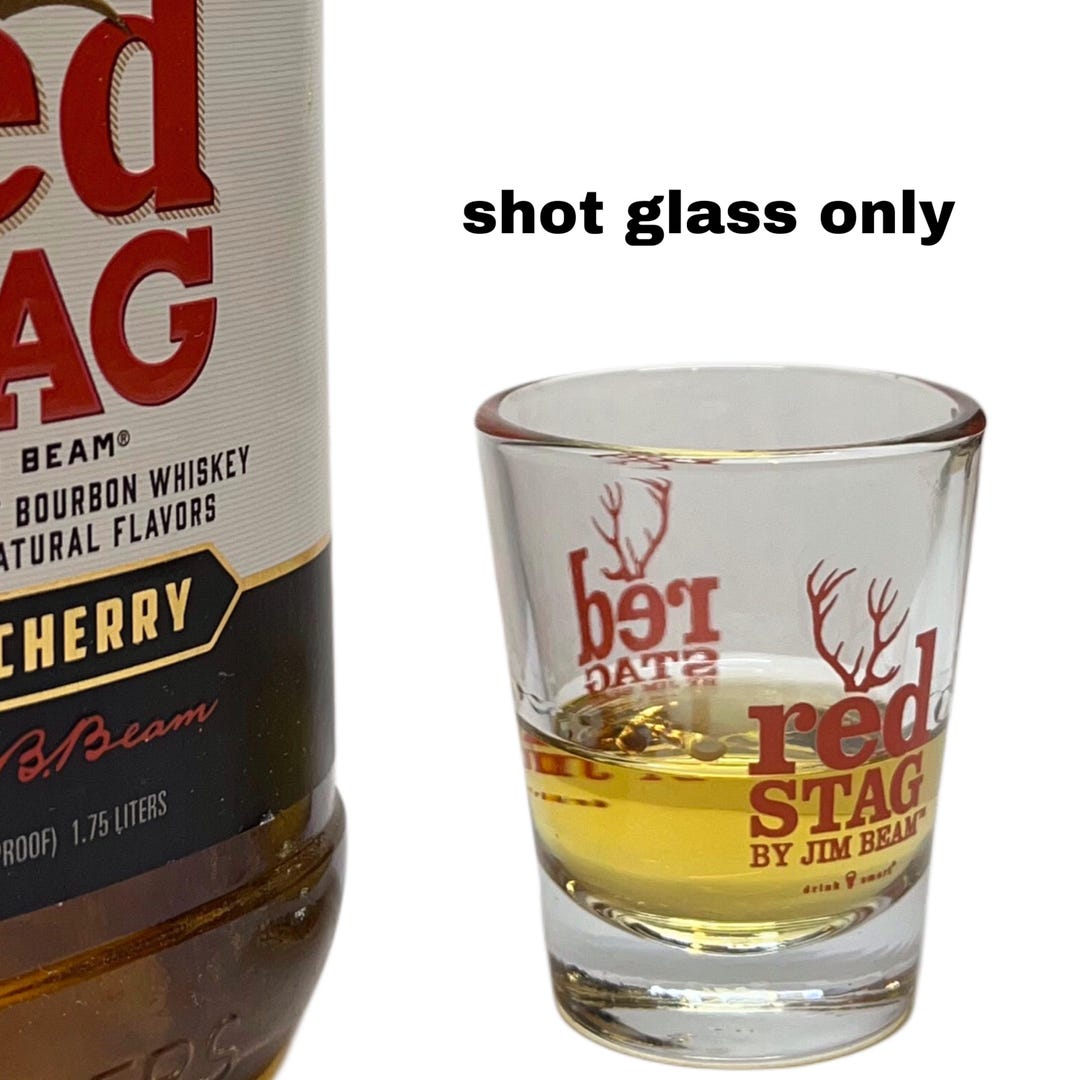 Retro Jim Beam Red Stag Shot Glass: Collectible Bourbon Barware - Etsy