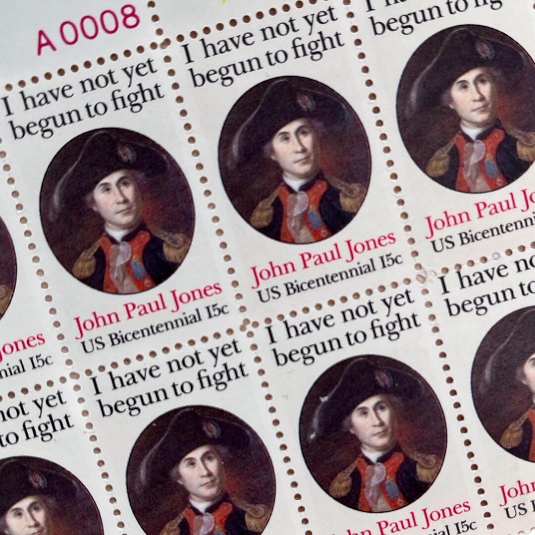 John Paul Jones US Bicentennial Stamp Block of 20: 1979 Collectible ...