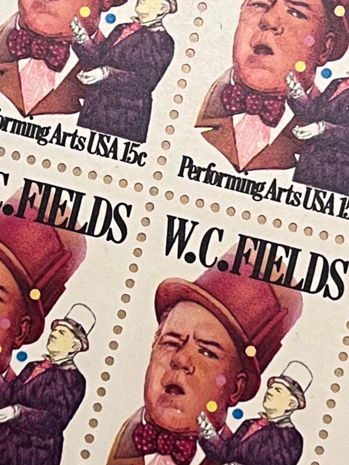 W. C. Fields 15c Stamp Block: 1980 Commemorative Postage - Etsy