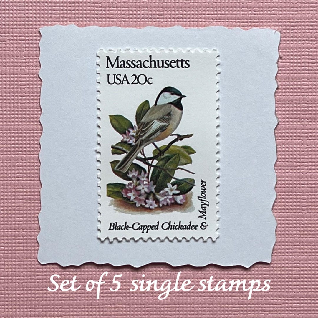 Blush Flower Wedding Postage Stamp Vintage 1982|massachusetts Black Cap ...