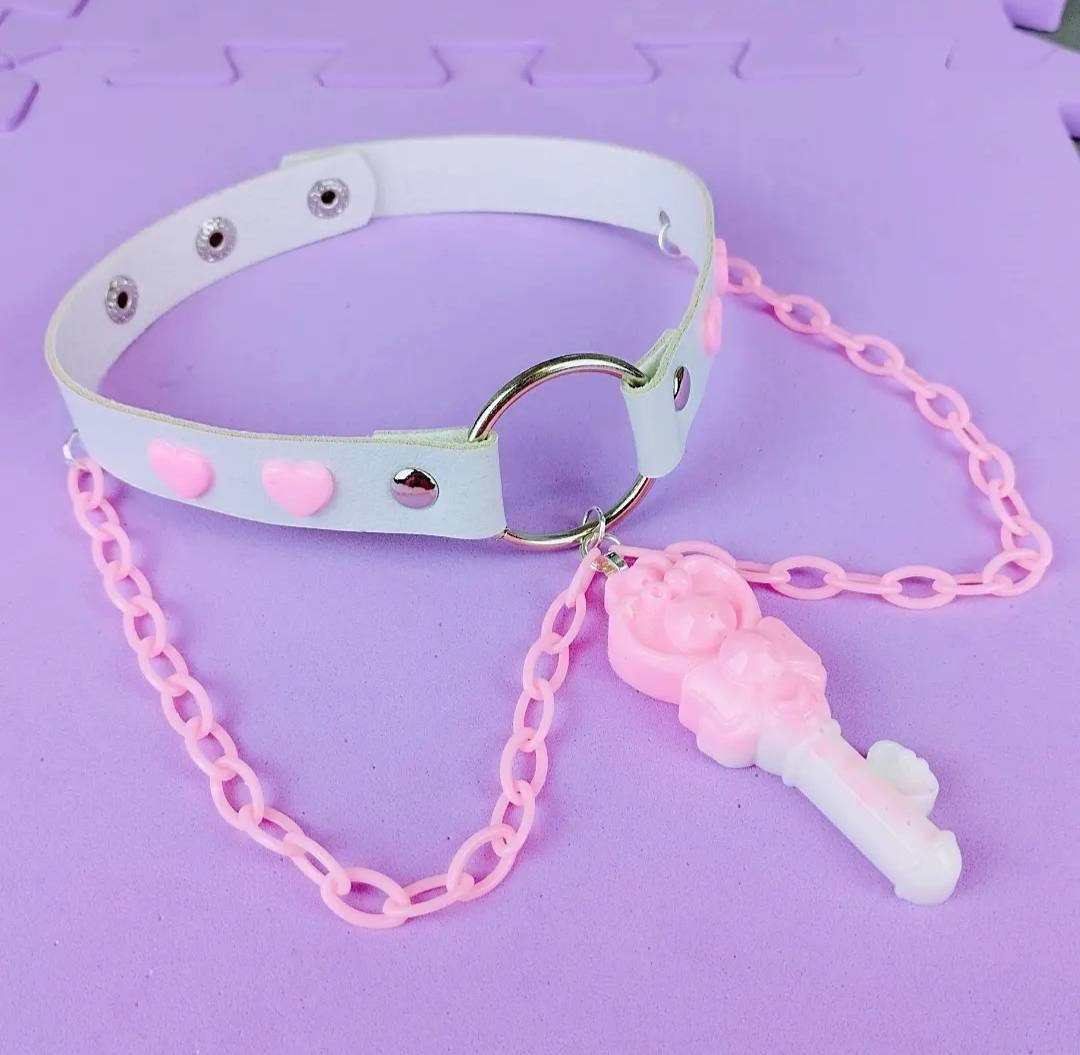 Magical Girl Key Choker White Pink - Etsy