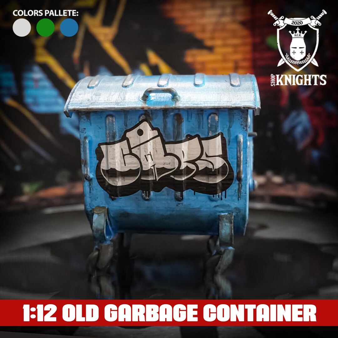Diorama 1/12 Scale / OLD GARBAGE CONTAINER / Dumpster / Diorama ...