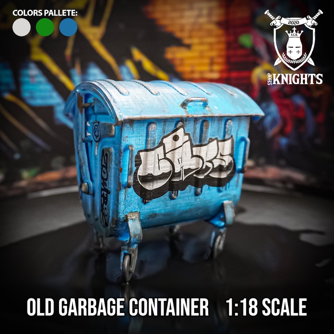 Diorama 1/18 Scale / OLD GARBAGE CONTAINER / Dumpster / Diorama ...