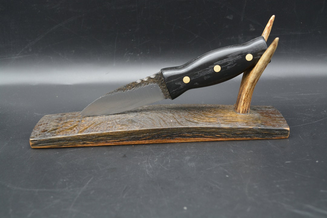 Sgian Dubh Stand / Scotch Whiskey Stave and Scottish Roe Deer Antler ...