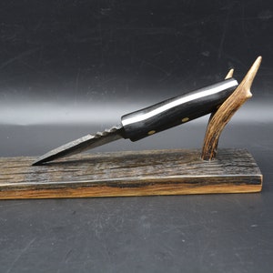 Sgian Dubh Stand / Scotch Whiskey Stave and Scottish Roe Deer Antler ...