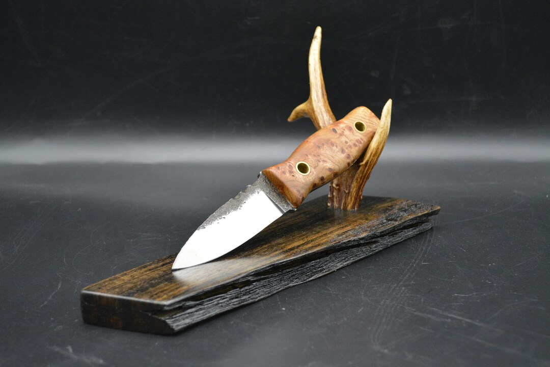 Sgian Dubh Stand / Scottish Bog Oak and Scottish Roe Deer Antler ...