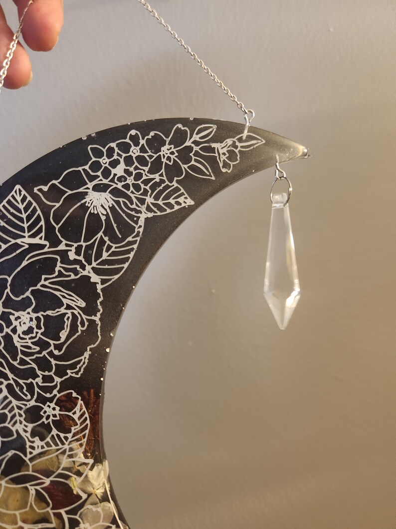 Hanging Crescent Moon // Sun Catcher - Etsy