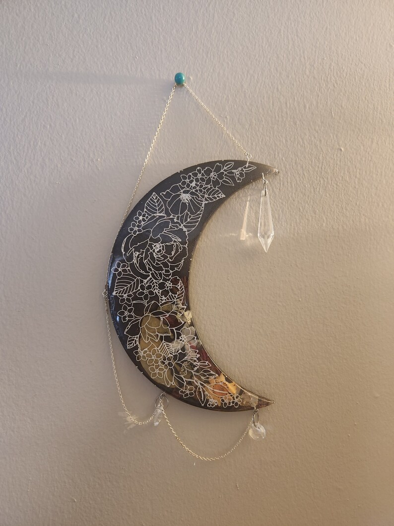 Hanging Crescent Moon // Sun Catcher - Etsy