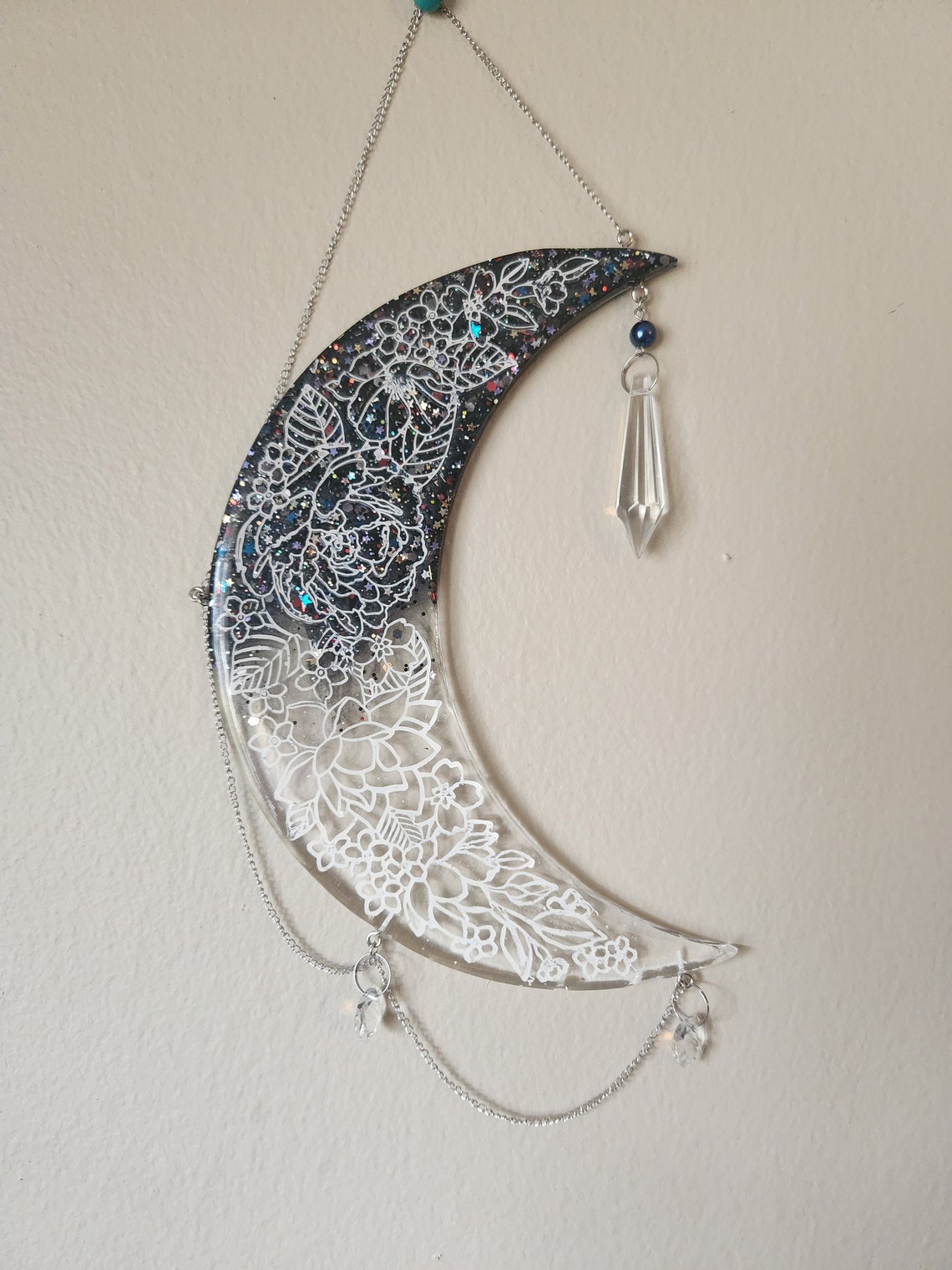 Hanging Crescent Moon // Sun Catcher - Etsy