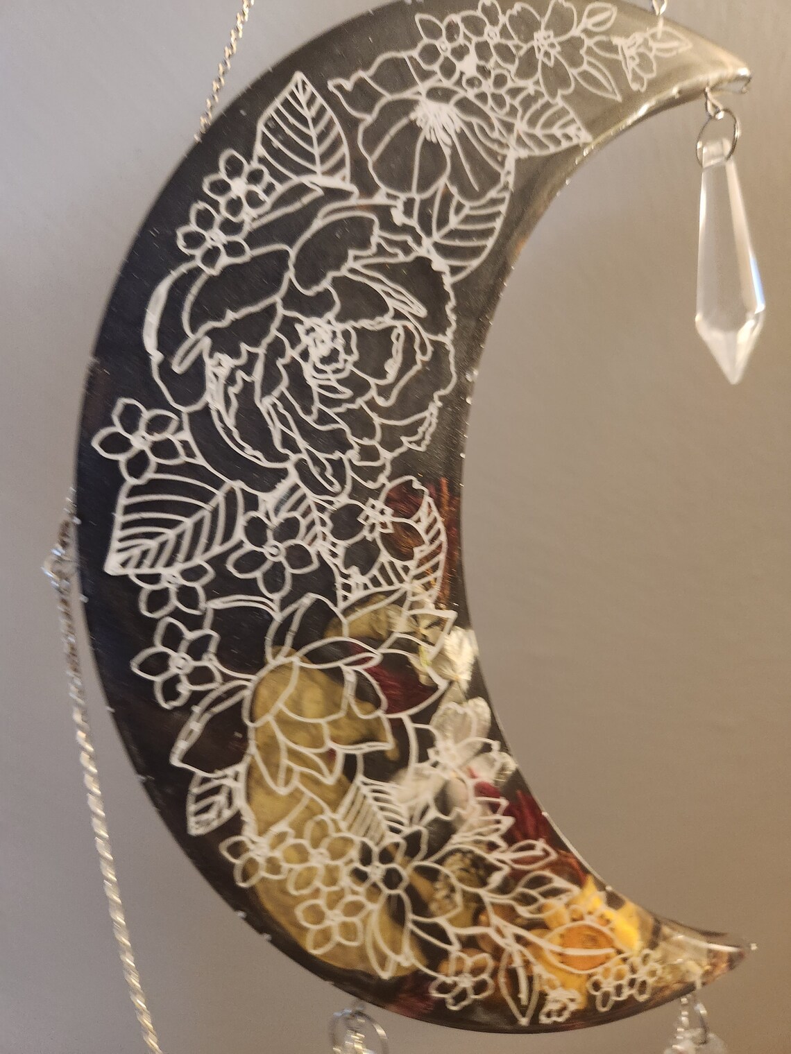 Hanging Crescent Moon // Sun Catcher - Etsy