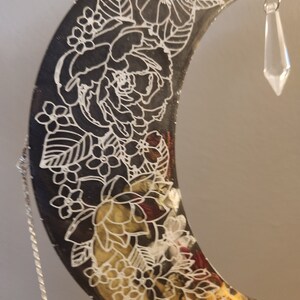 Hanging Crescent Moon // Sun Catcher - Etsy