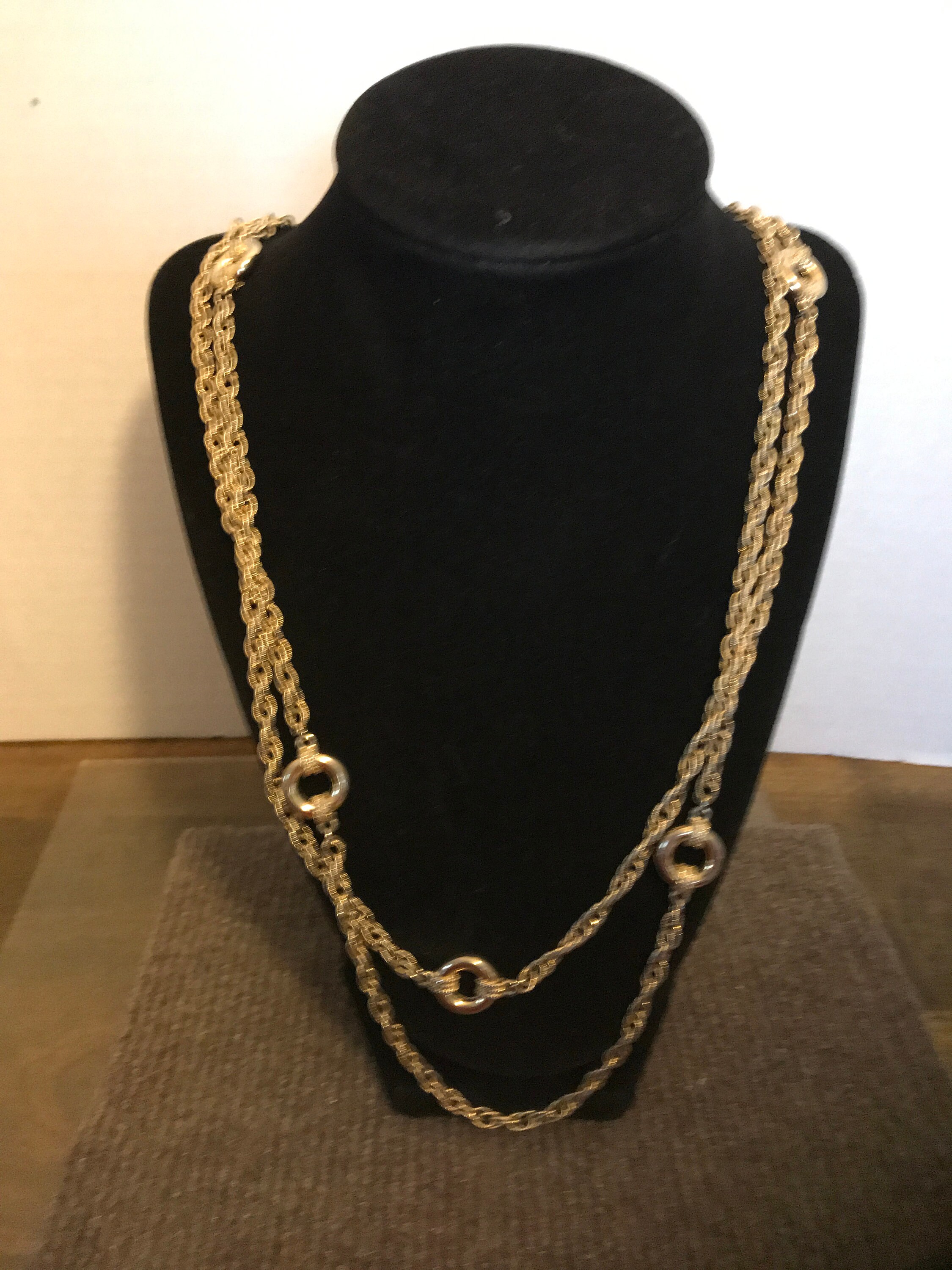 Monet Halskette Kette mit Ring Segmente 51 Zoll lang | Etsy