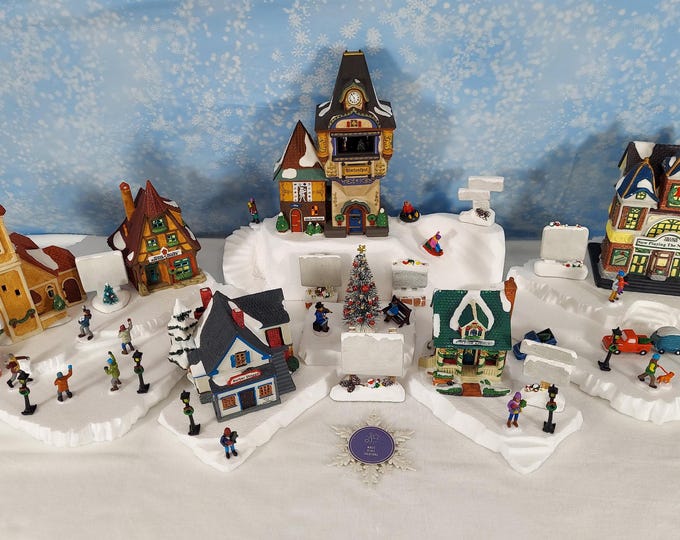 STYROFOAM Christmas Snow Slope Platform Ski Hill Village Display ...