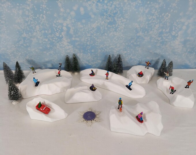 STYROFOAM Christmas Snow Slope Mountain Ski Hill Village Display ...