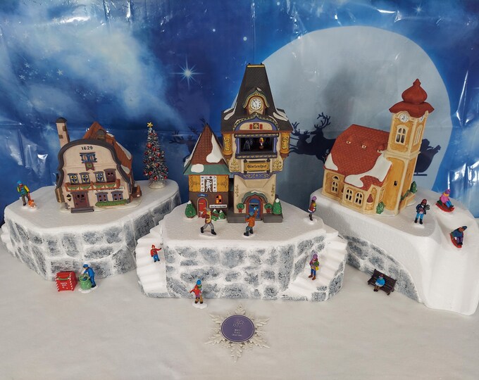 STYROFOAM Christmas Snow Village Display HUGE Hills Platform for Lemax ...