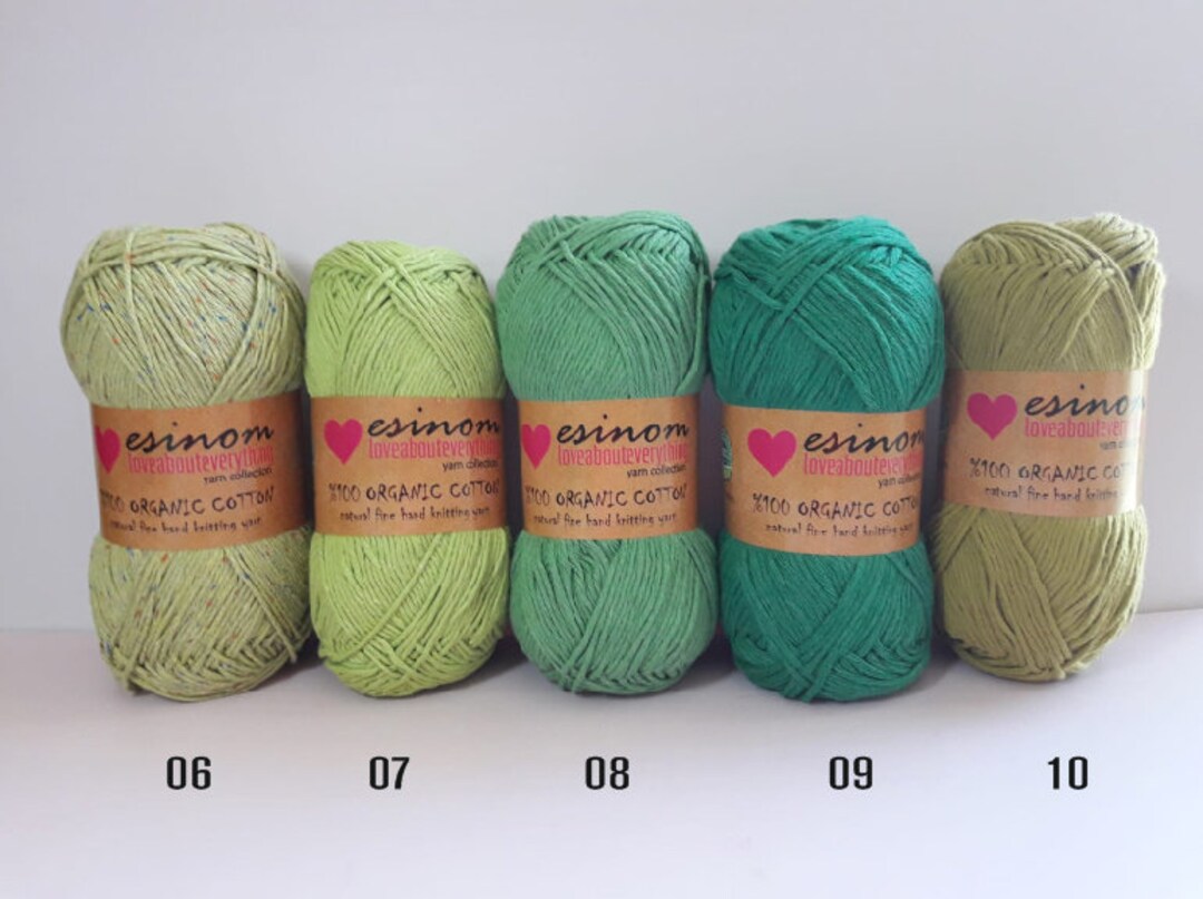 18 Pc Organic Cotton Yarn,100 Gr-200 Mt,organic Cotton Knitting Yarn ...