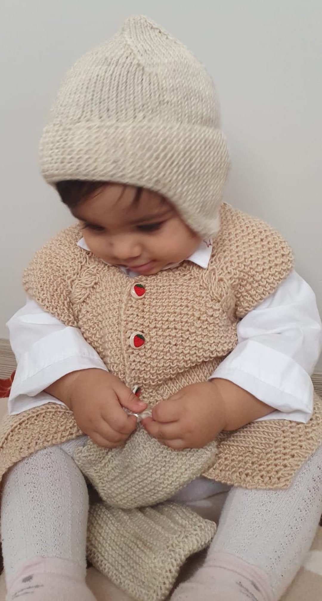 Baby Vest, Hand Knitted Baby Vest, Baby Gift, Knit for Newborn, Knitted ...