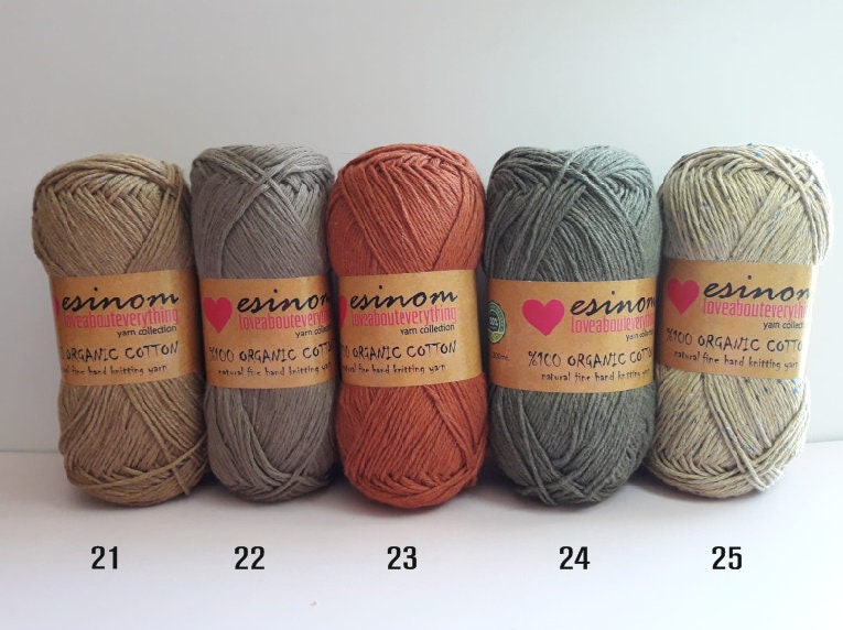 Organic Cotton Yarn, 100 Gr 200 Mt, Organic Cotton Knitting Yarn ...