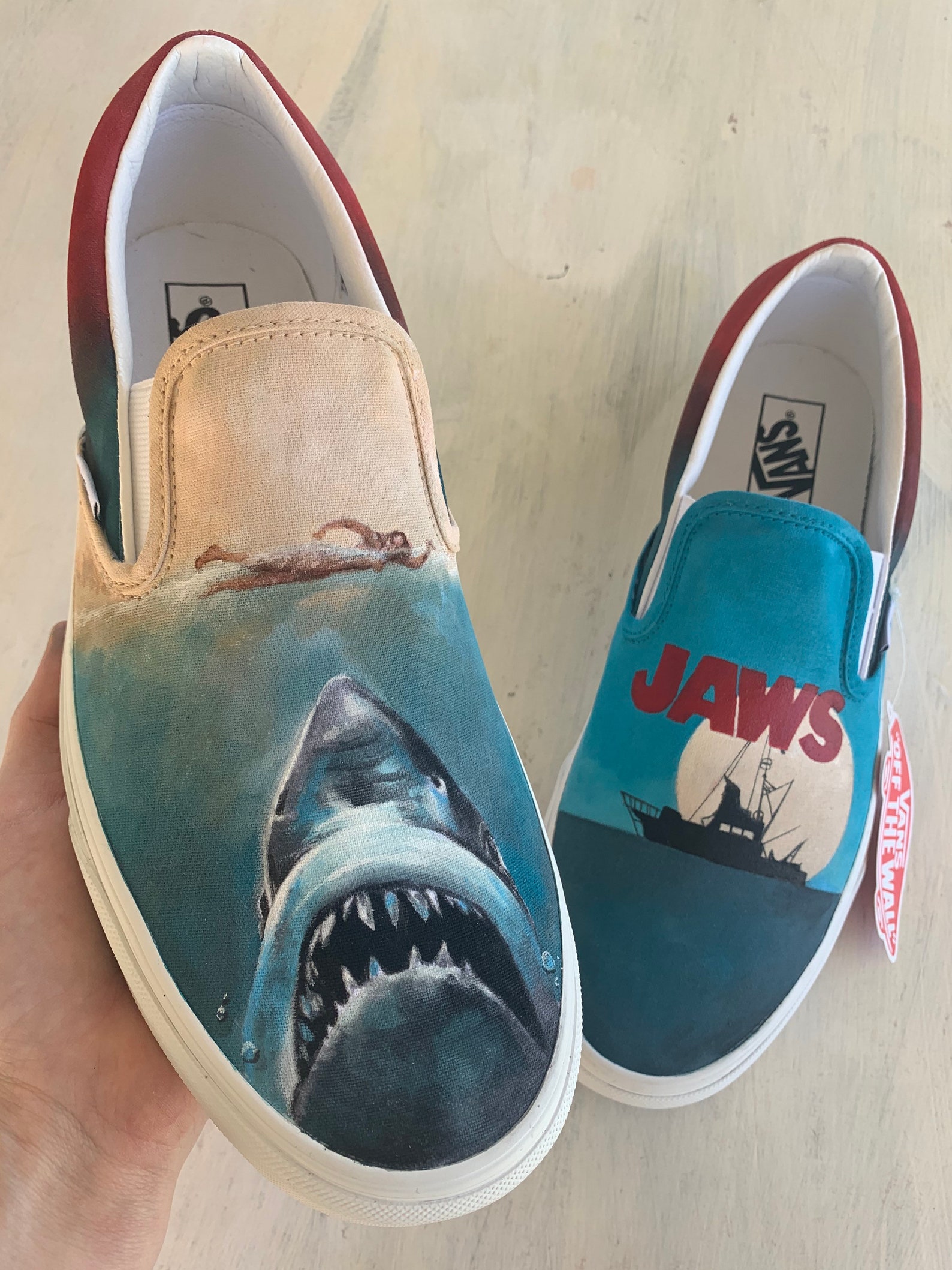 Handpainted Jaws Themed Vans | Etsy