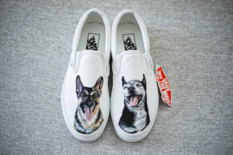 Handpainted Custom Pet Portrait Vans (two Pets) - Etsy
