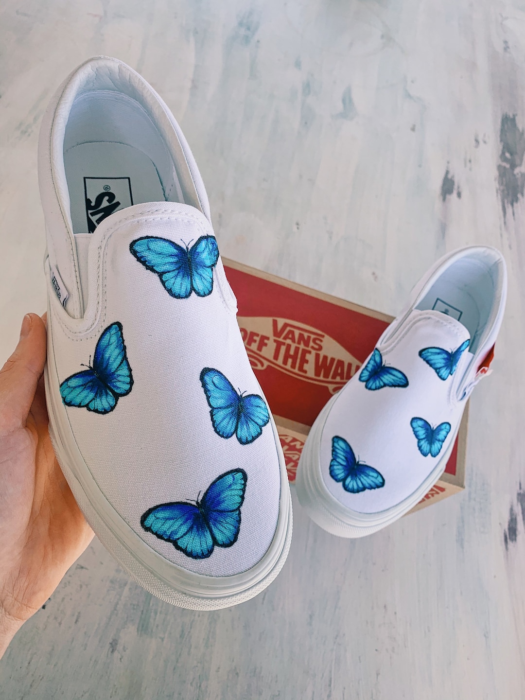 Handpainted Butterfly Vans - Etsy