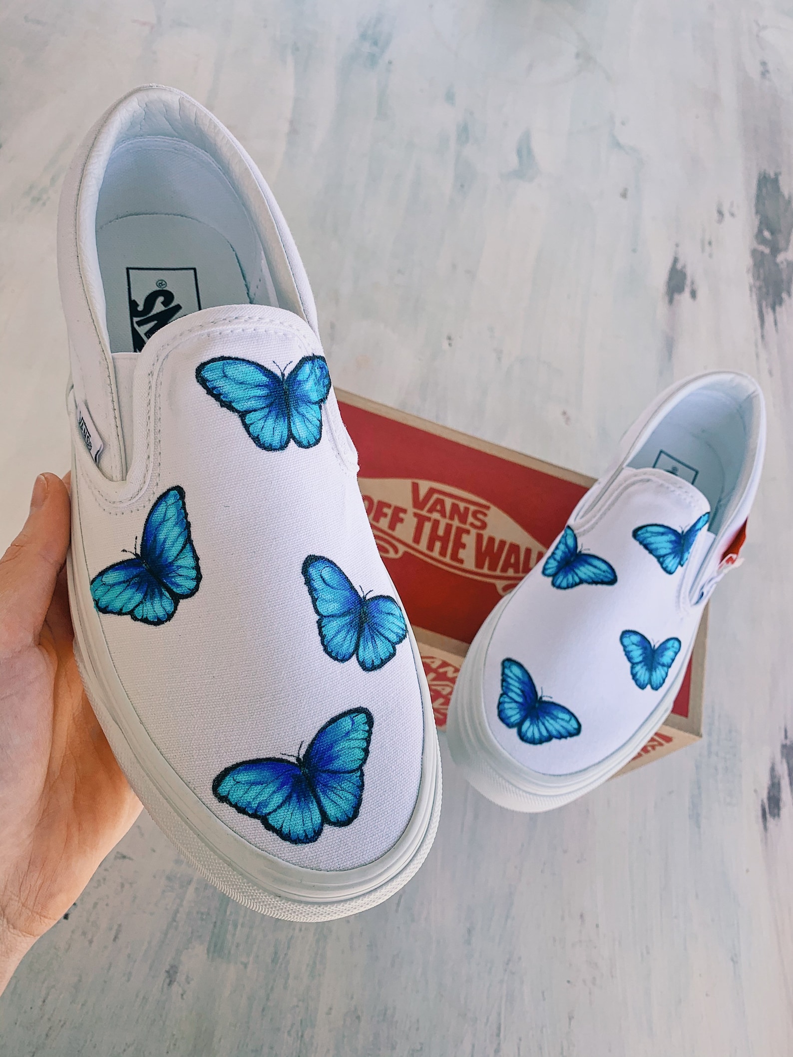 Handpainted Butterfly Vans - Etsy Canada
