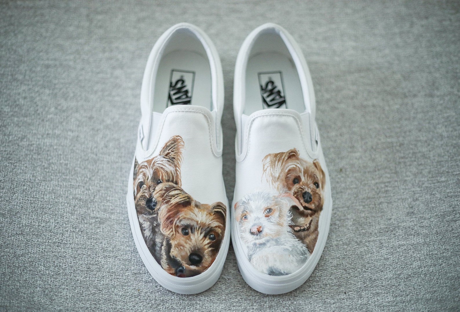 Four Pets handpainted Custom Pet Portrait Vans | Etsy