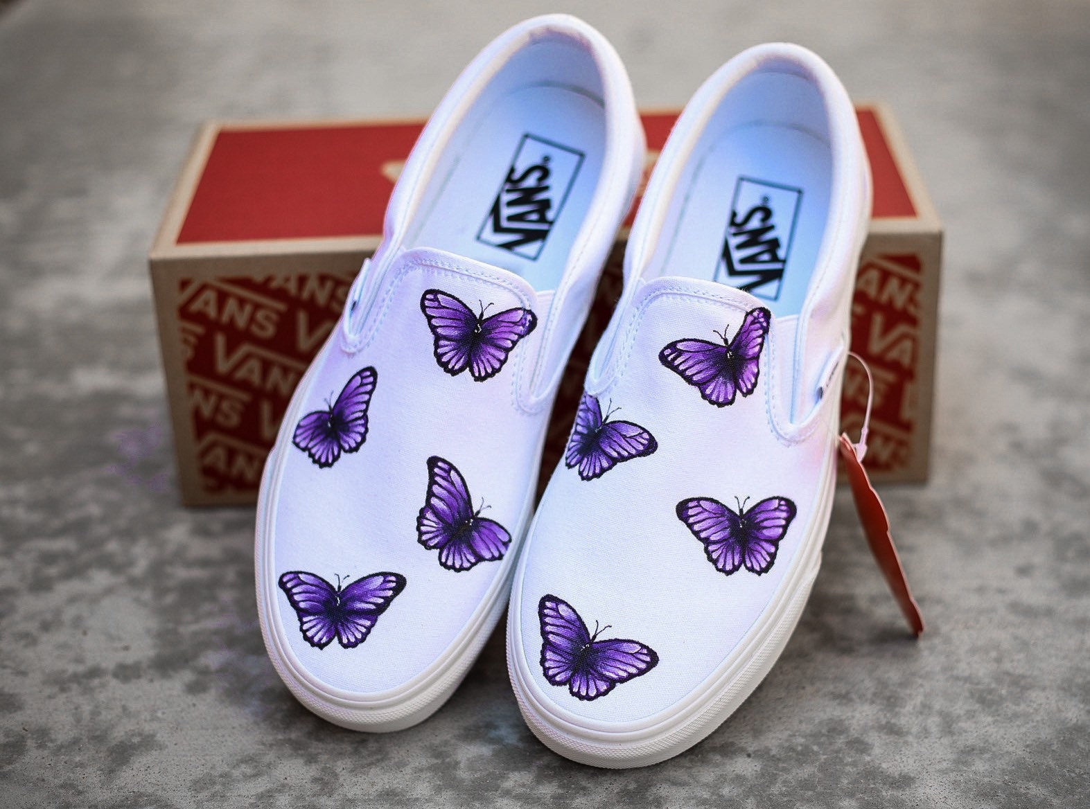 Handpainted Butterfly Vans | Etsy