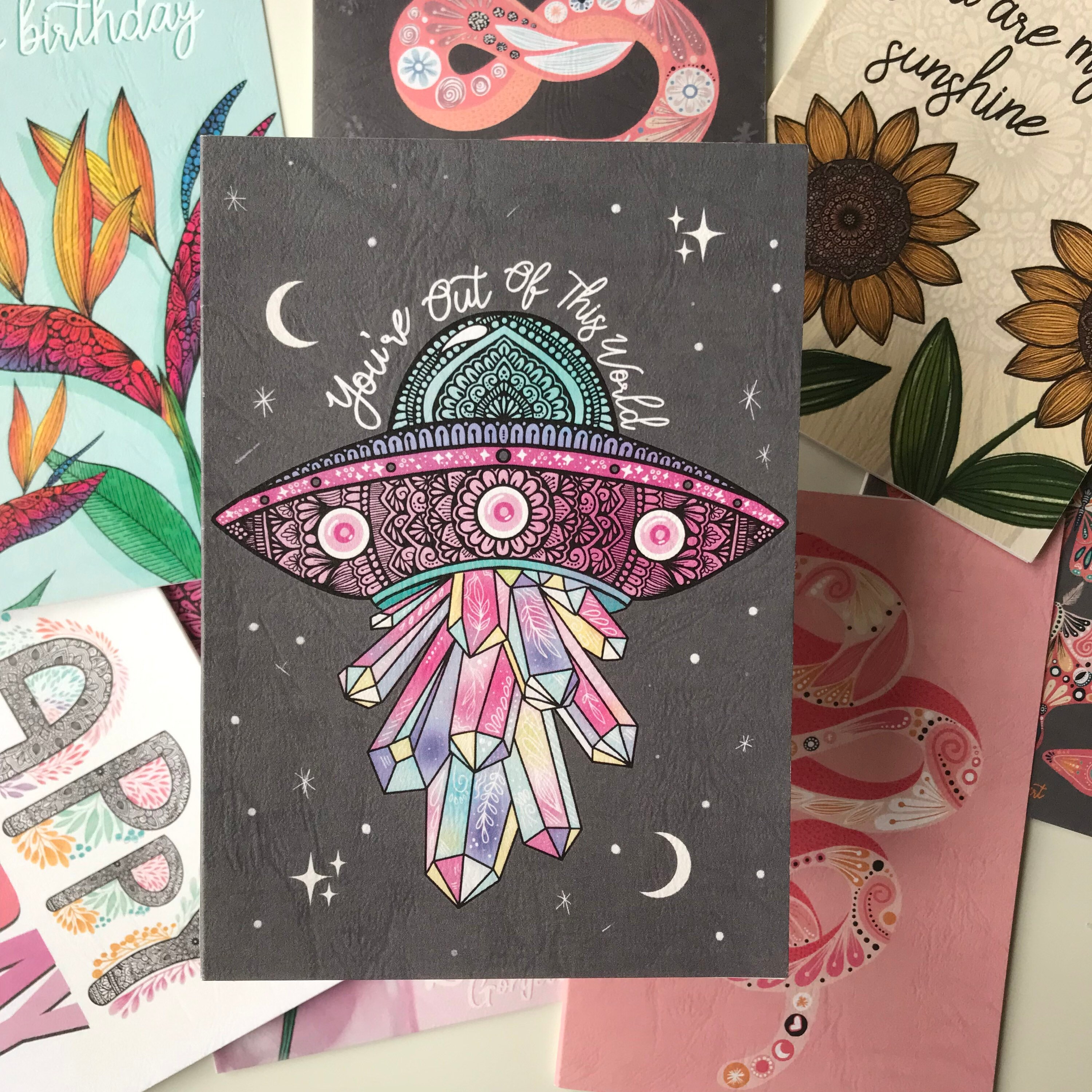 Mandala and Illustrations Greeting Cards Set of 8 - Etsy