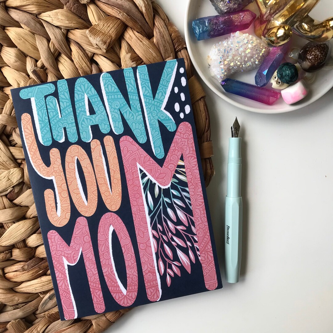 Thank You Mom Greeting Card - Mom Greeting Card - Etsy