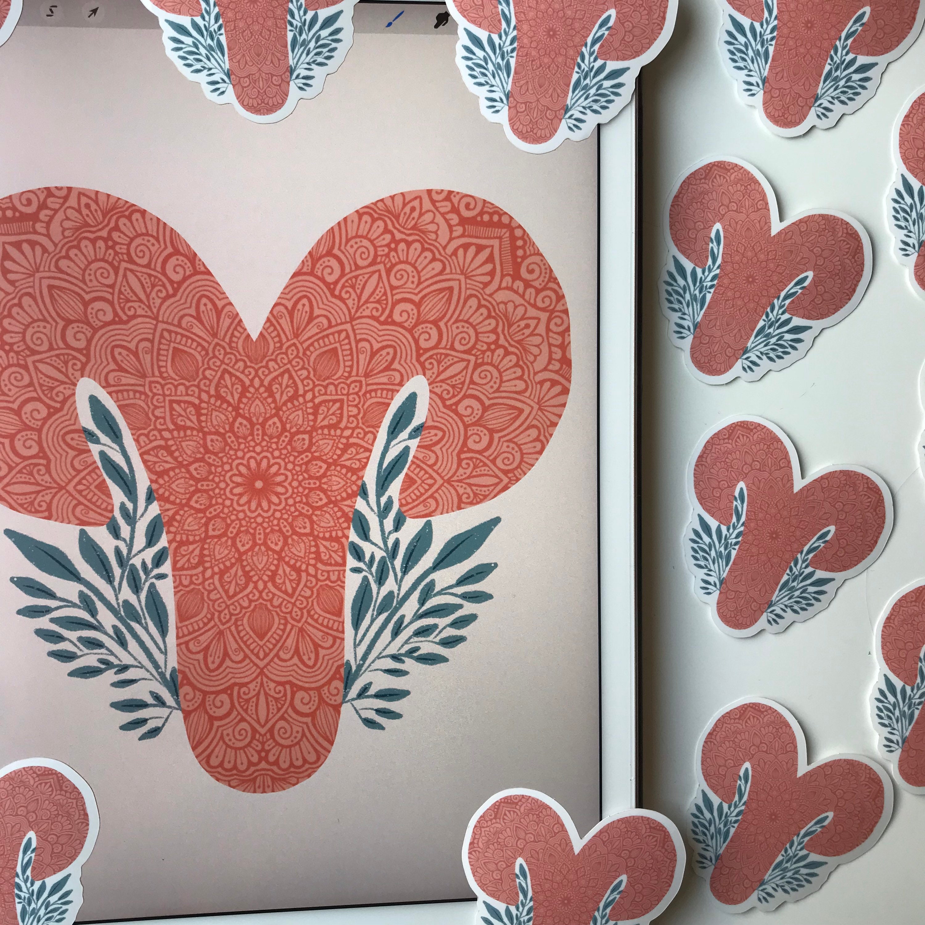 Aries Mandala Waterproof Stickers - Etsy