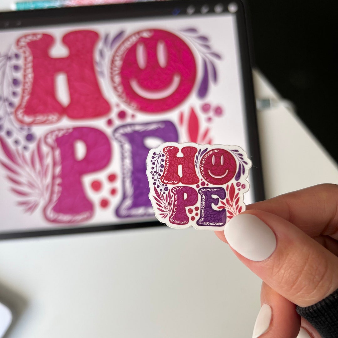 Mini Hope Sticker - Zentangle Hope Sticker - Etsy