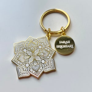 Mandala Enamel Keychain - Etsy