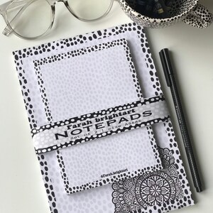 Notepad Set of 2 Size A5 and A6 - Mandala Notepad- Doted Notepad - Etsy