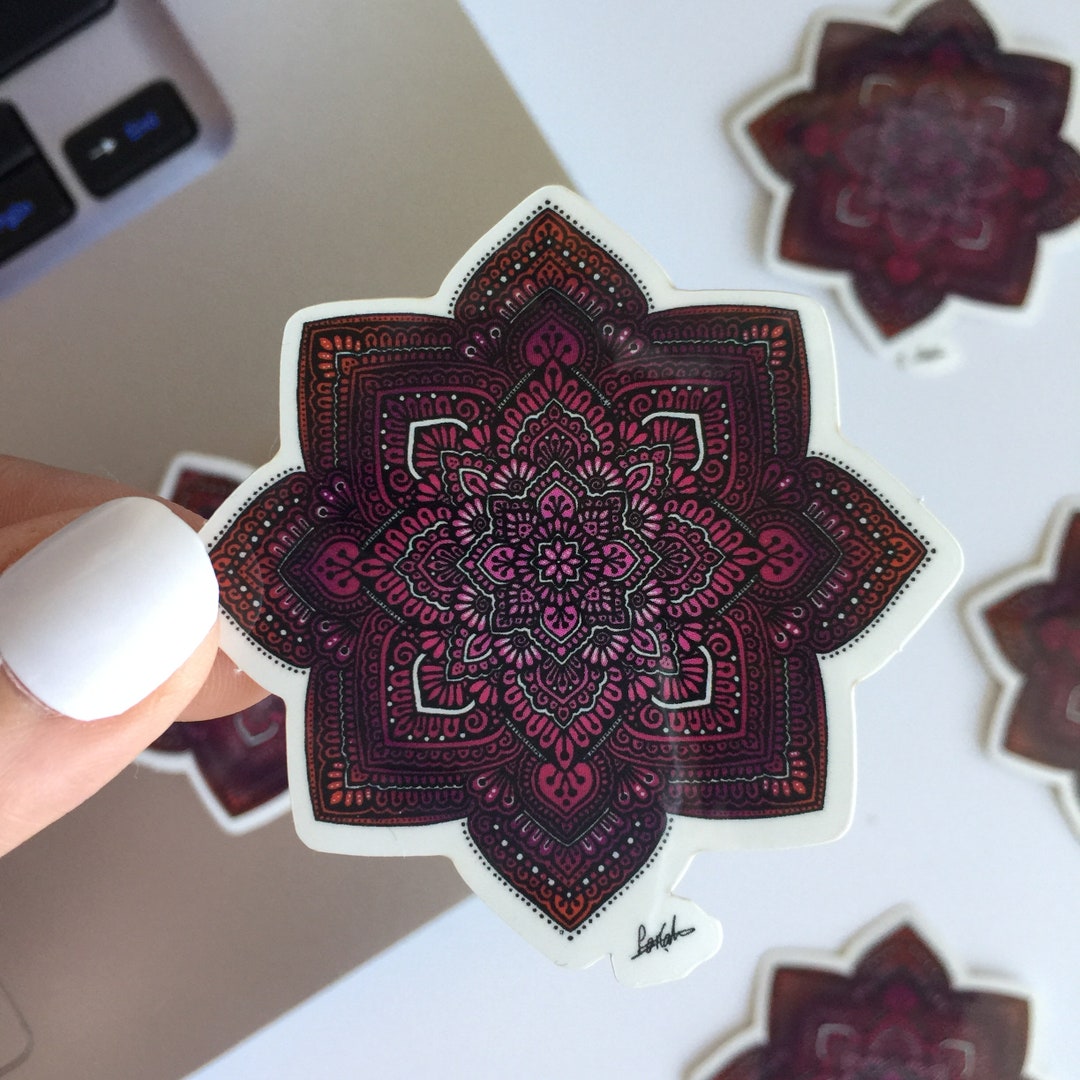 Red Mandala Sticker - Red Sticker -mandala Sticker -vinyl Sticker ...
