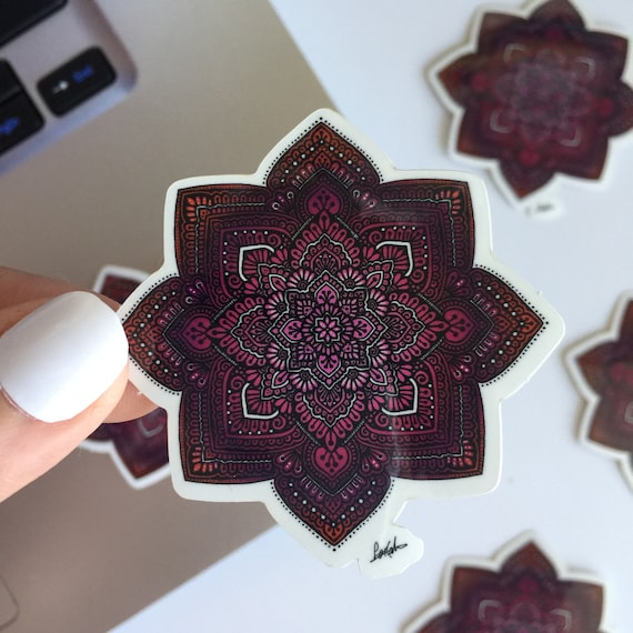 Red Mandala Sticker Red Sticker mandala Sticker vinyl - Etsy