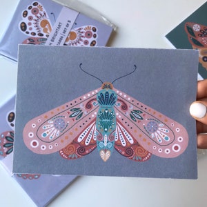 Moth Greeting Card Set of 5 - Etsy