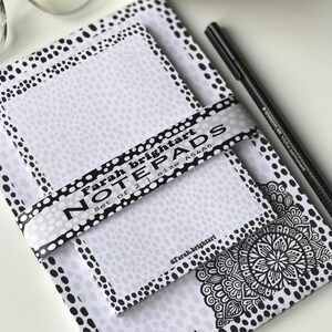 Notepad Set of 2 Size A5 and A6 - Mandala Notepad- Doted Notepad - Etsy
